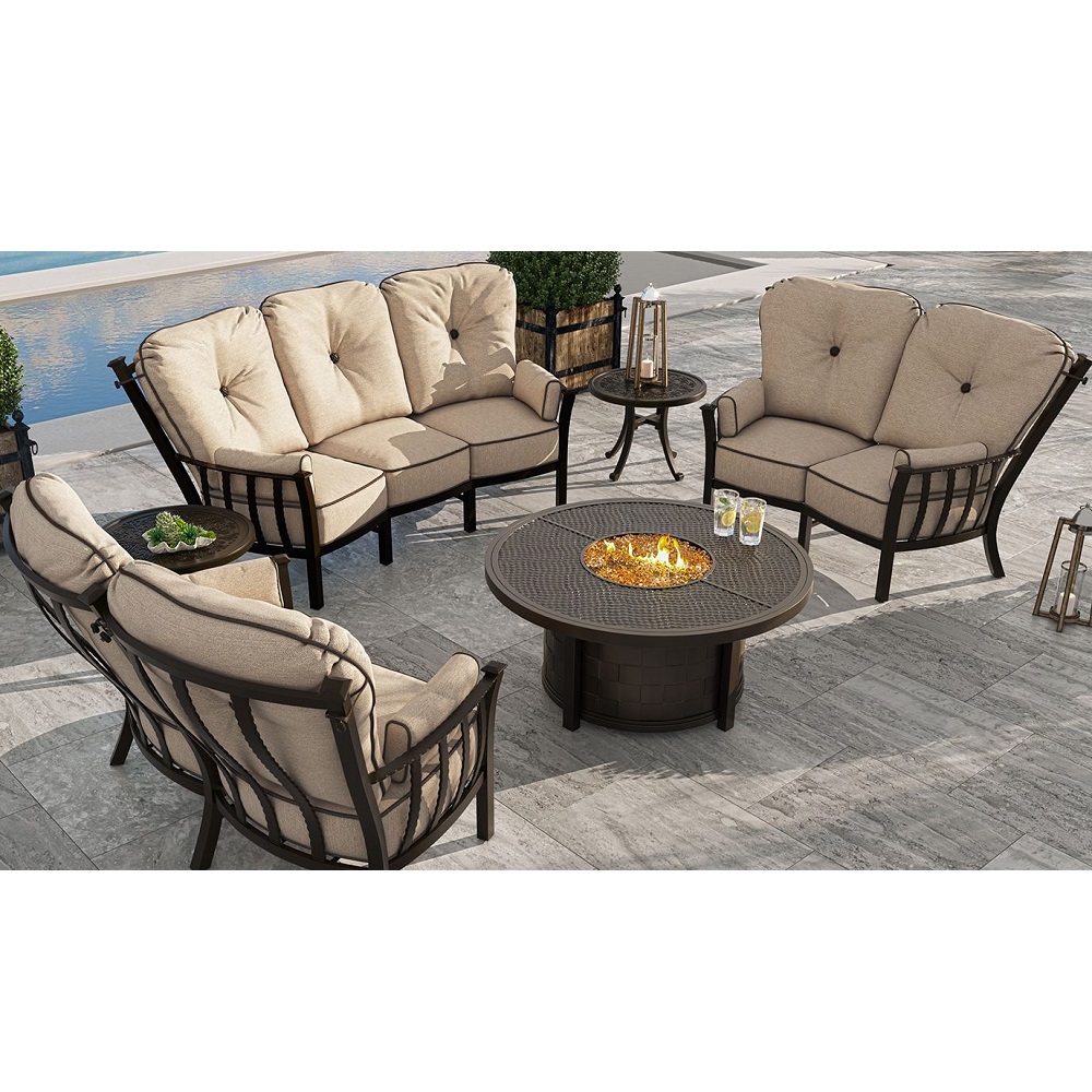 Santa Fe Ultra High Back Crescent Sofa | Castelle at ForPatio.com