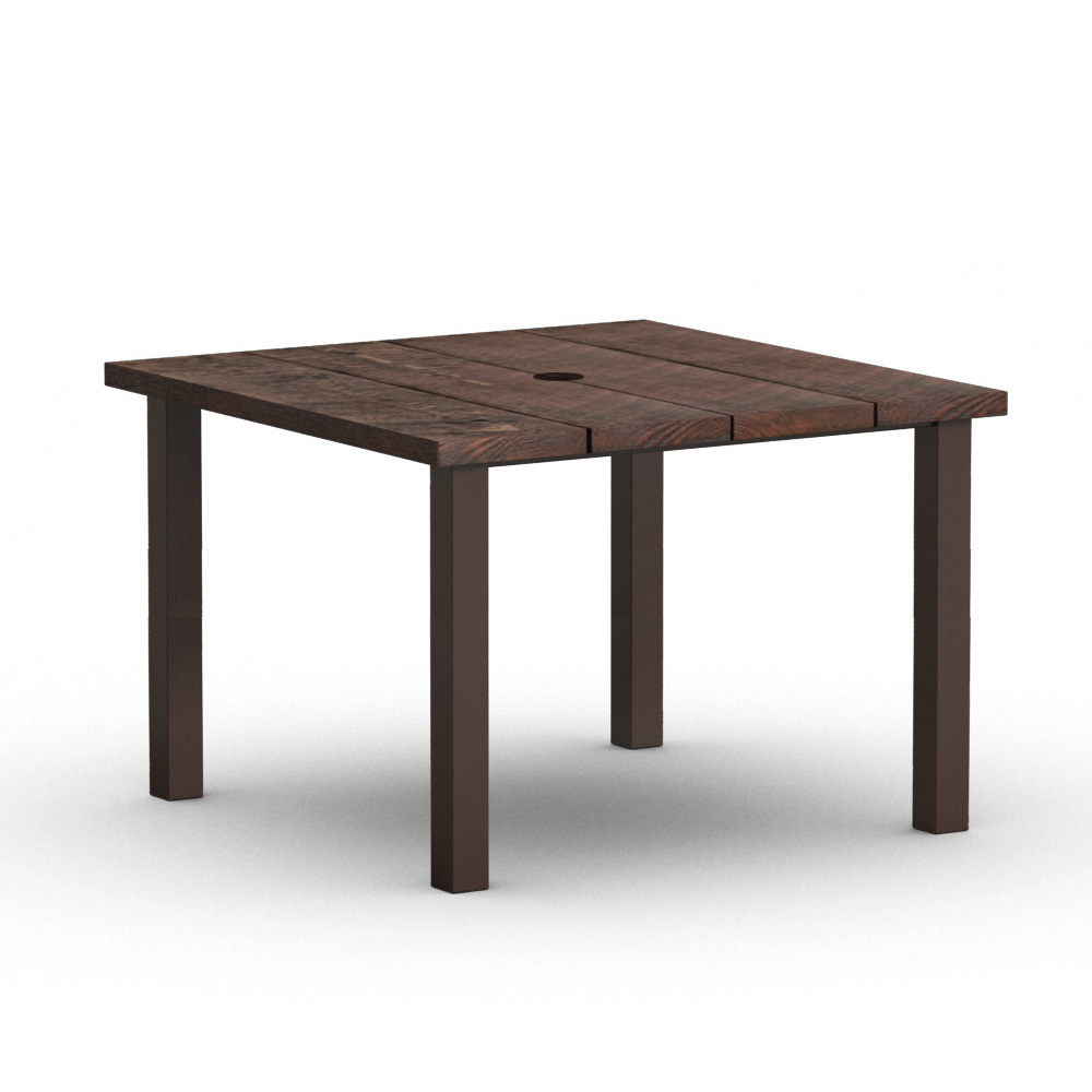 Timber 48" Square Balcony Post Base Table with Umbrella Hole ...