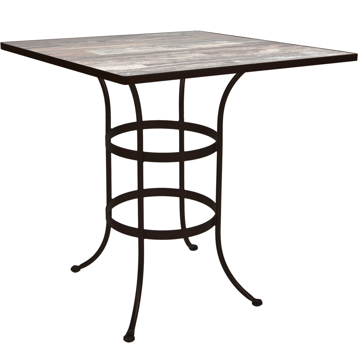42" Square Bar Height Table with Standard Wrought Iron Base | OW Lee at ...