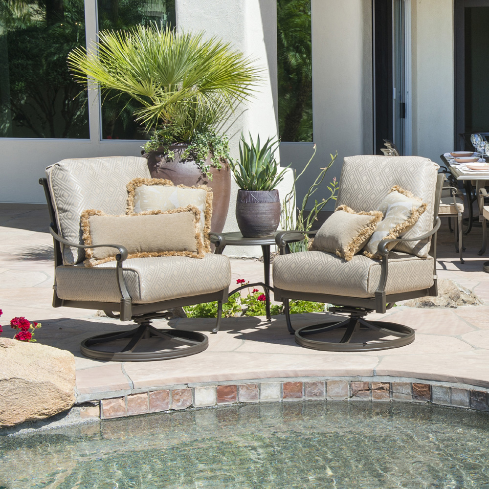 Wilshire Swivel Rocker Lounge Chair Outdoor Furniture Set | Woodard at ...